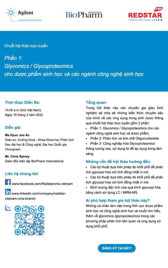 Chuỗi hội thảo trực tuyến Glycomics / Glycoproteomics cho dược phẩm ...