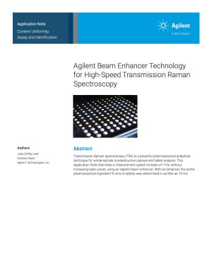 Agilent Beam Enhancer Technology for High-Speed Transmission Raman ...