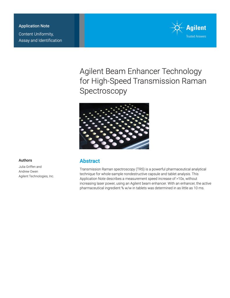 Agilent Beam Enhancer Technology for High-Speed Transmission Raman ...